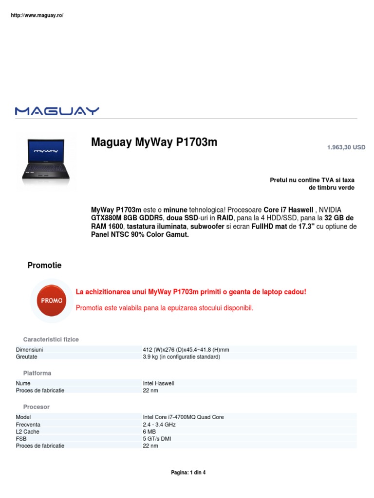 Maguay Myway p1703m Stock | PDF | Computer Hardware | Computing