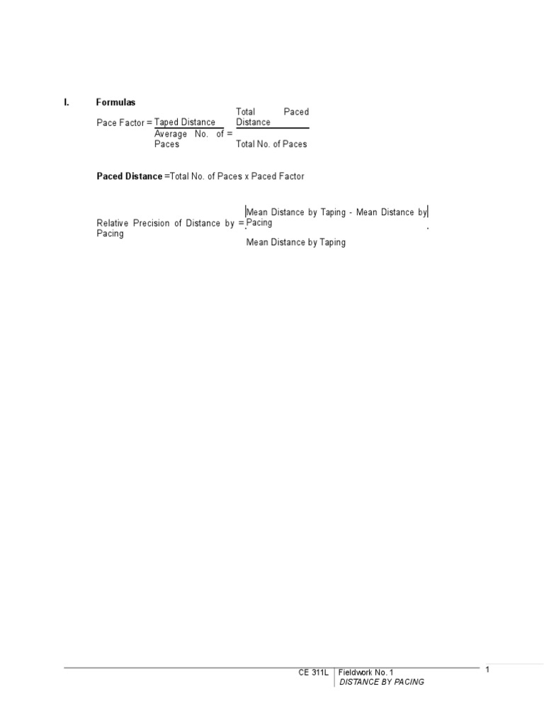 Pacing and Relative Precision Formulas | PDF | Scientific Observation ...