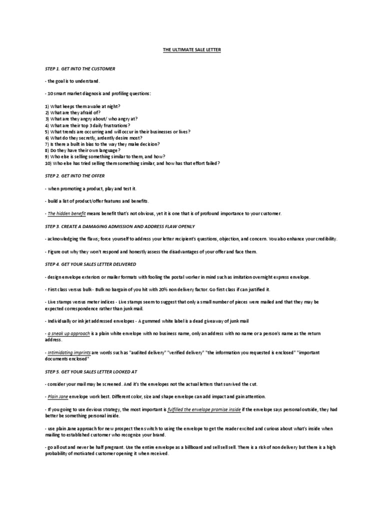 Ultimate Sales Letter Guide | PDF | Mail | Email