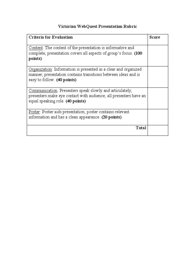 Webquest Rubric | PDF | Career & Growth | Art