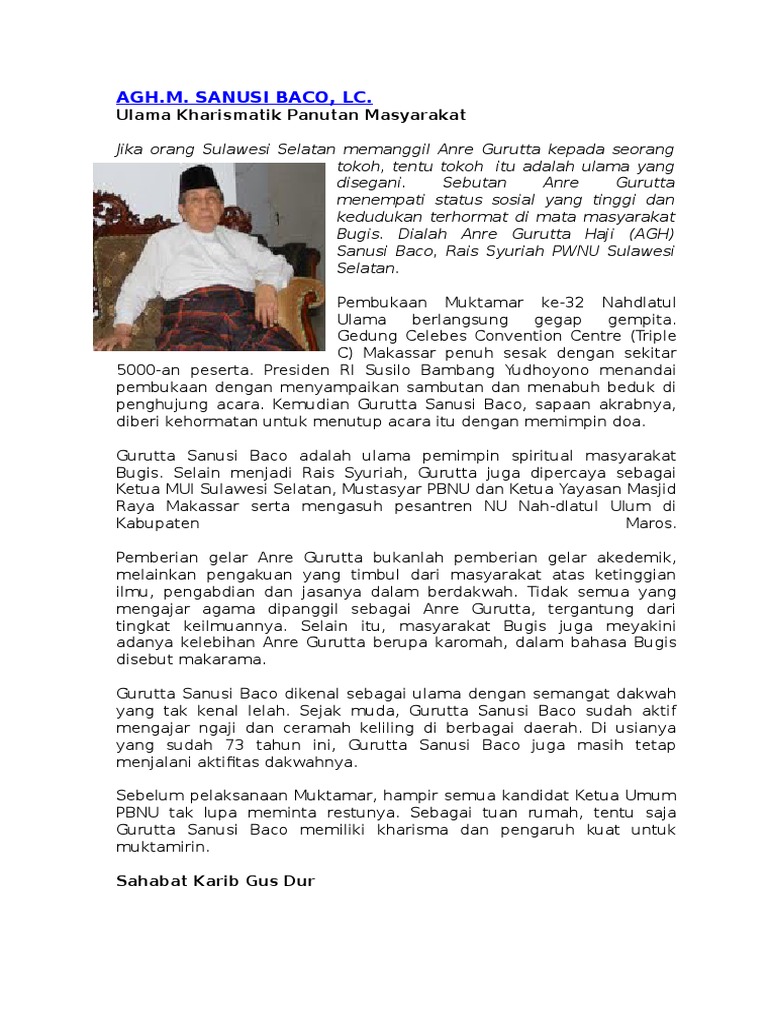 Agh.m. Sanusi Baco, LC | PDF