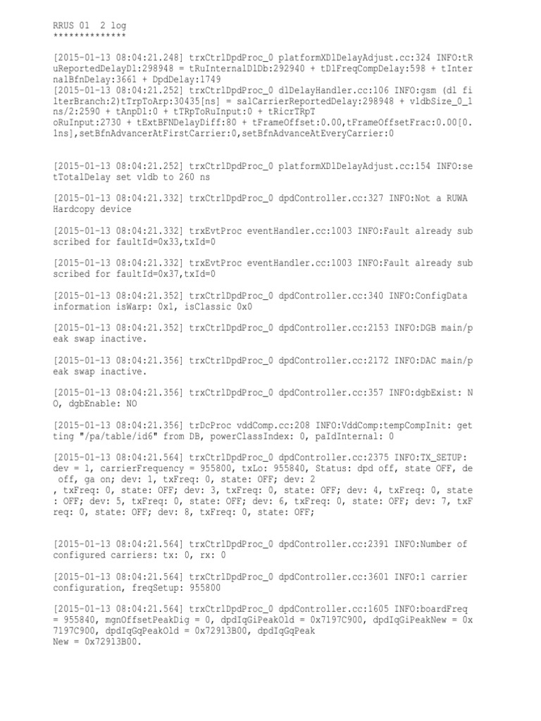 RRUS 01 2 - Log - 1 | PDF | Radiocommunication | Télécommunications