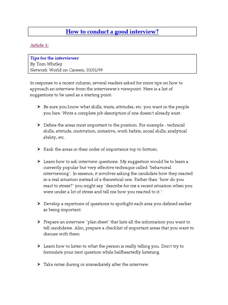 Effective Interviewing Techniques | PDF | Interview | Employment