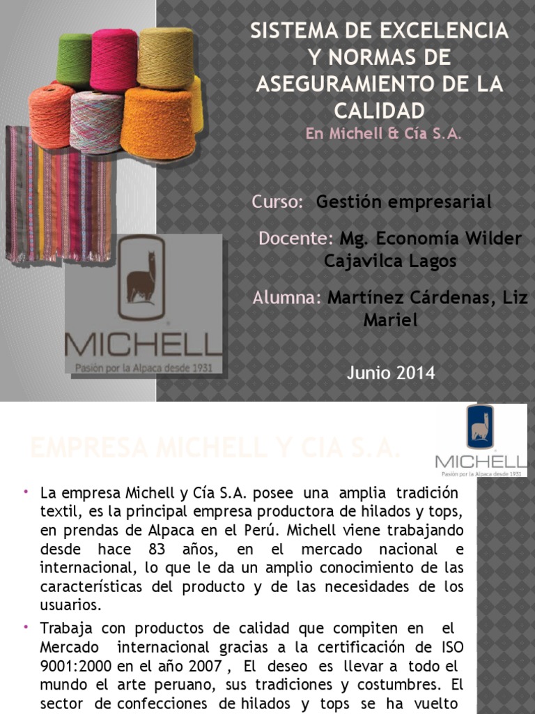 MICHELL - Y - CIA - Ytabajo Tipo de Gestiòn Empresarial | PDF | Calidad ...