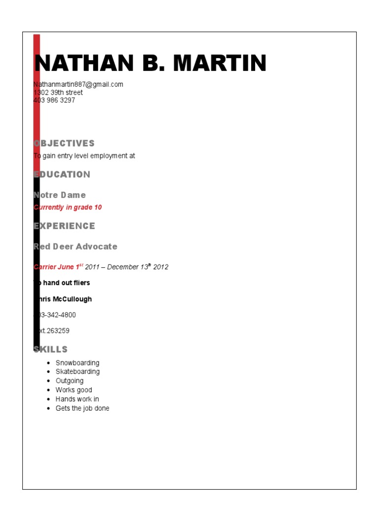 Nathan B. Martin - Entry Level Resume | PDF