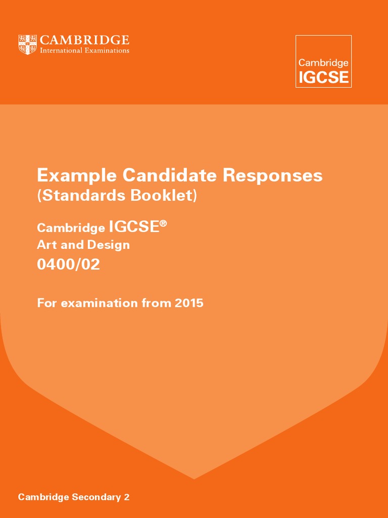 Art and Design Paper 2 Example Candidate Responses Booklet | PDF ...