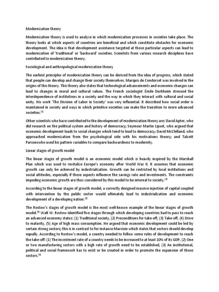 Modernization Theory | PDF | Modernization Theory | Economics