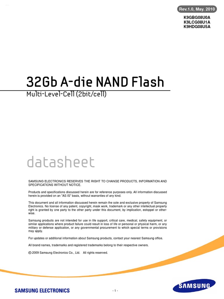 Data Sheet Samsung | Download Free PDF | Flash Memory | Computer ...