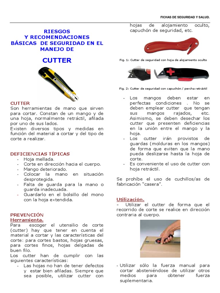Seguridad en el uso de cutter | PDF