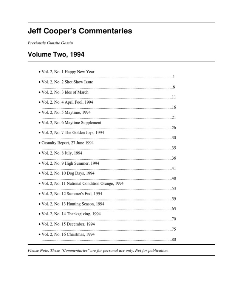 Jeff Cooper's Commentaries #2 | PDF | Rifle | Revolver