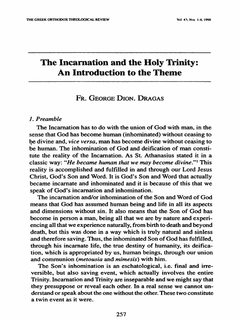 Incarnation and The Holy Trinity | PDF | Social Science | Religion ...