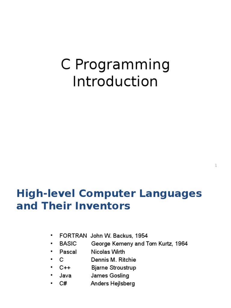 Unit 1 Introduction To C Final Pdf C Programming Language Pointer Computer Programming