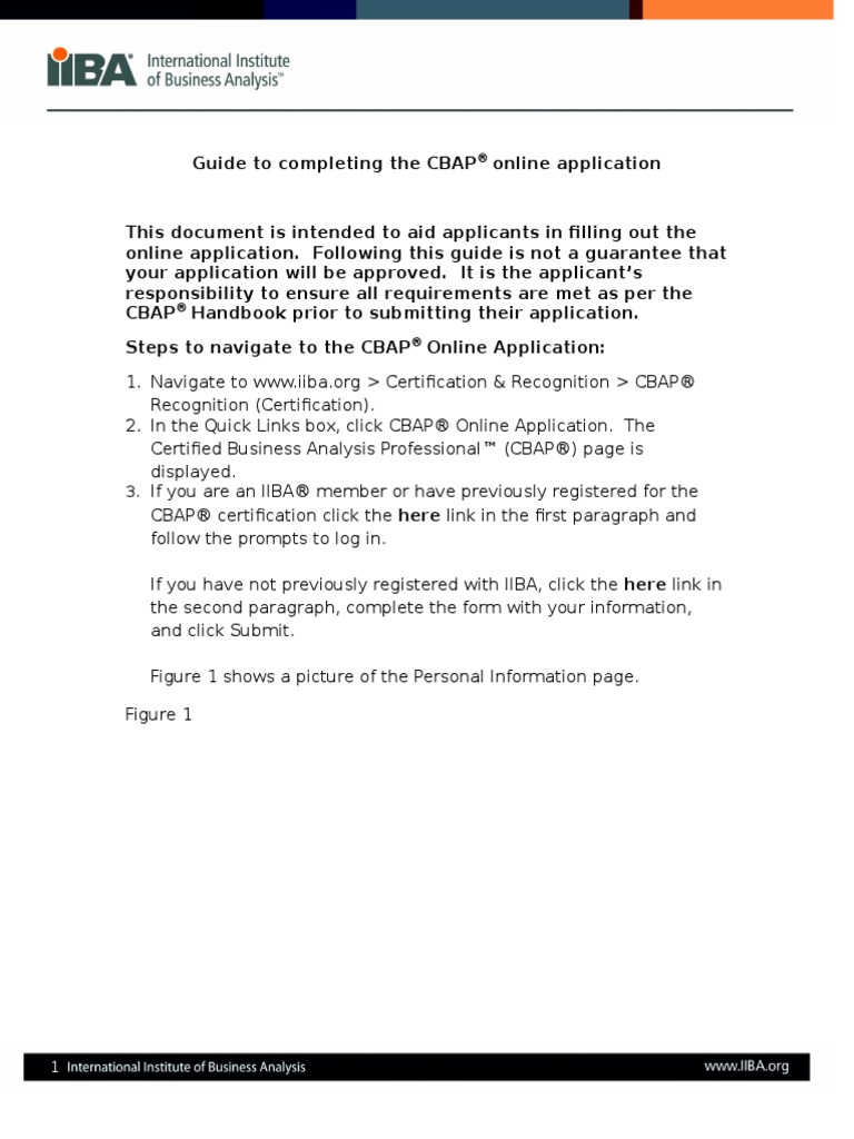Guide To Completing Cbap Application | PDF | Technology & Engineering