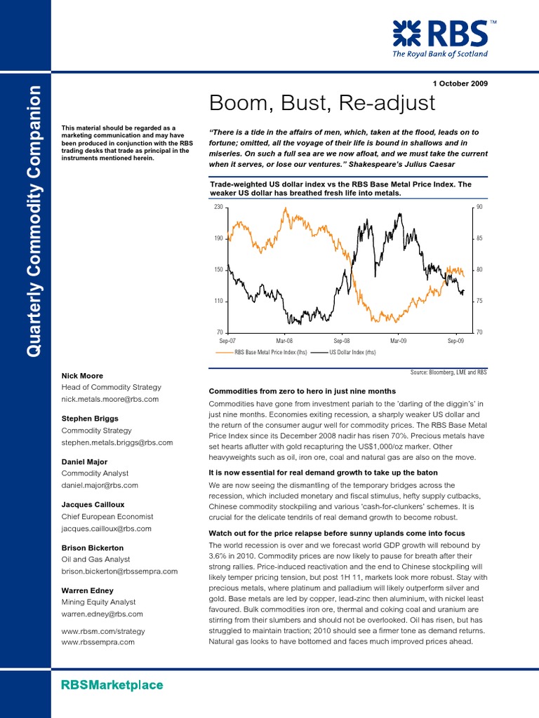 Commodities Primer - RBS (2009) | PDF | Recession | Commodity Markets