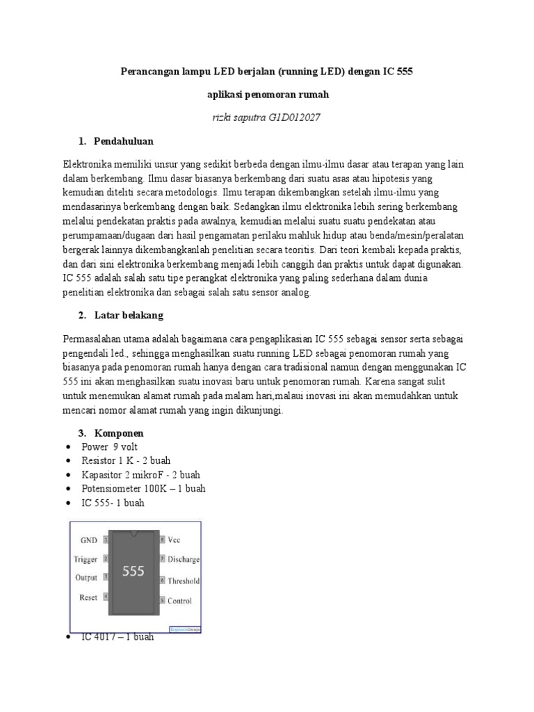 Perancangan Lampu LED Berjalan | PDF