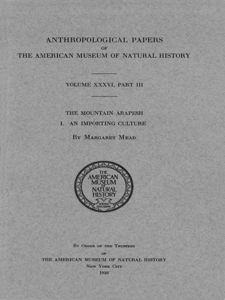 Mead Margaret The Mountain Arapesh I An Importing Culture | PDF ...