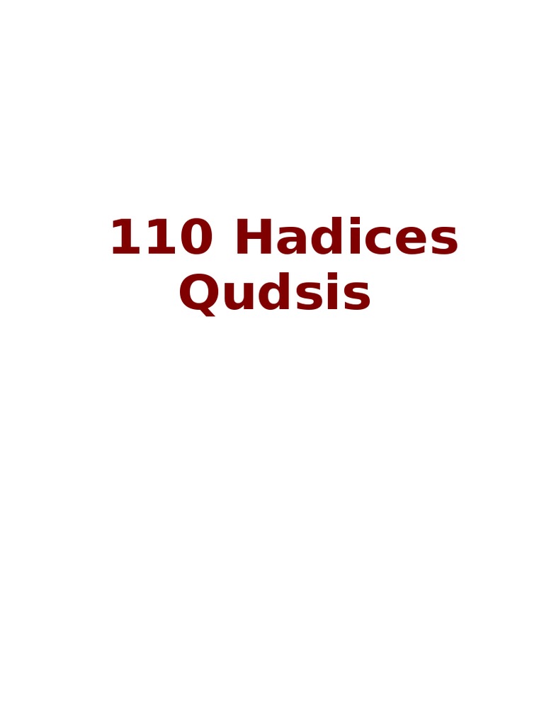 110 Hadiz Qudsi | PDF | Hadith | Mahoma