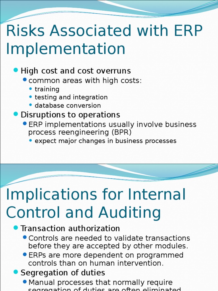 Risks Associated With ERP Implementation | PDF | Business