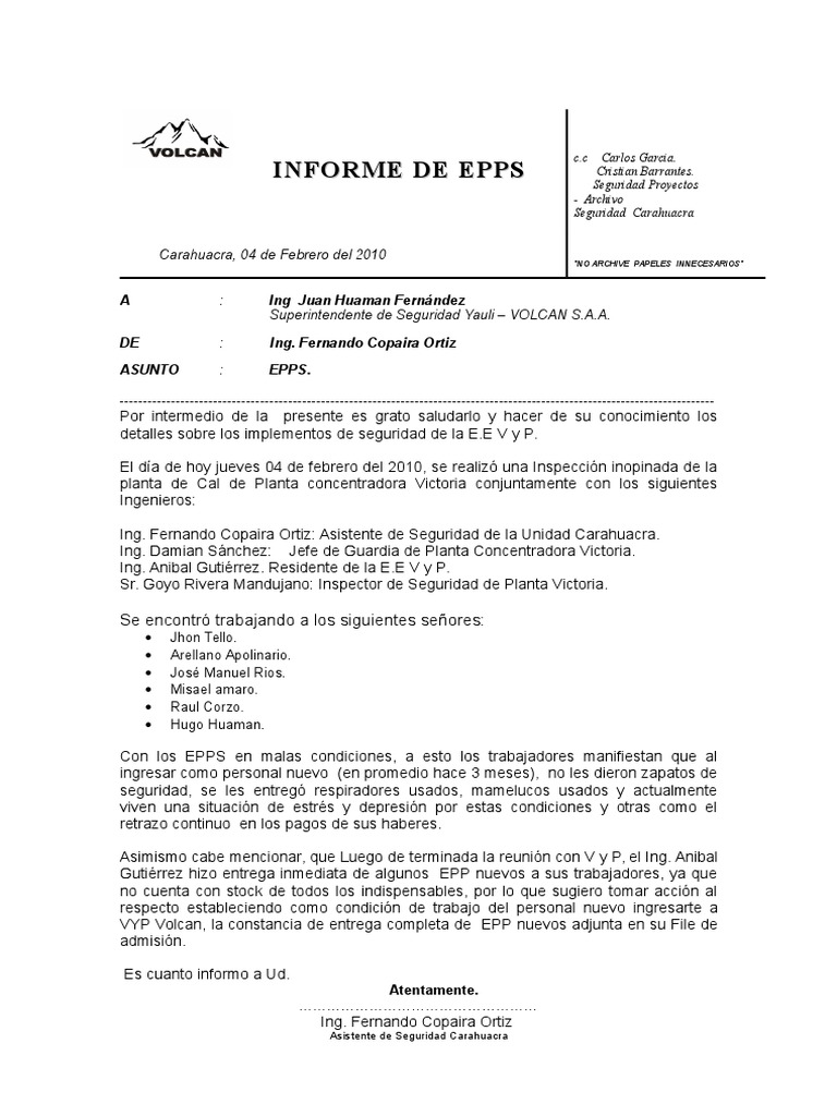 Informe de Epps | PDF
