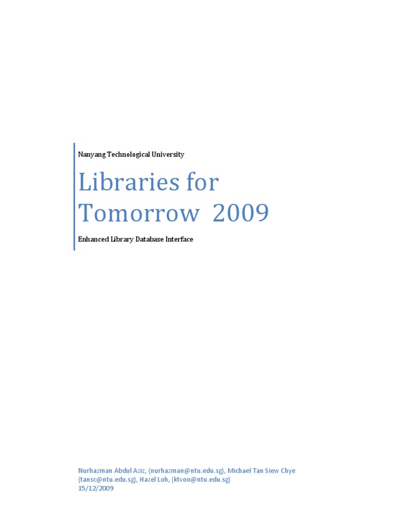 Enhanced Library Database Interface NTU With Slides | PDF | World Wide ...