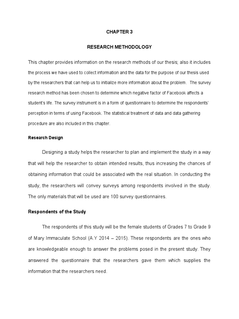 CHAPTER 3 (Thesis) | PDF | Survey Methodology | Questionnaire