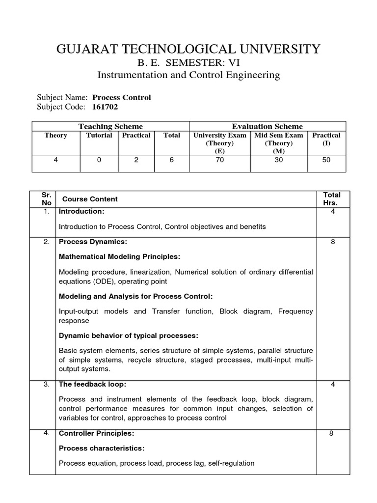 Process Control | PDF | Control Theory | Emergence