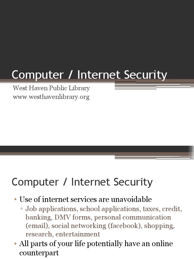 Computer / Internet Security: West Haven Public Library | PDF ...