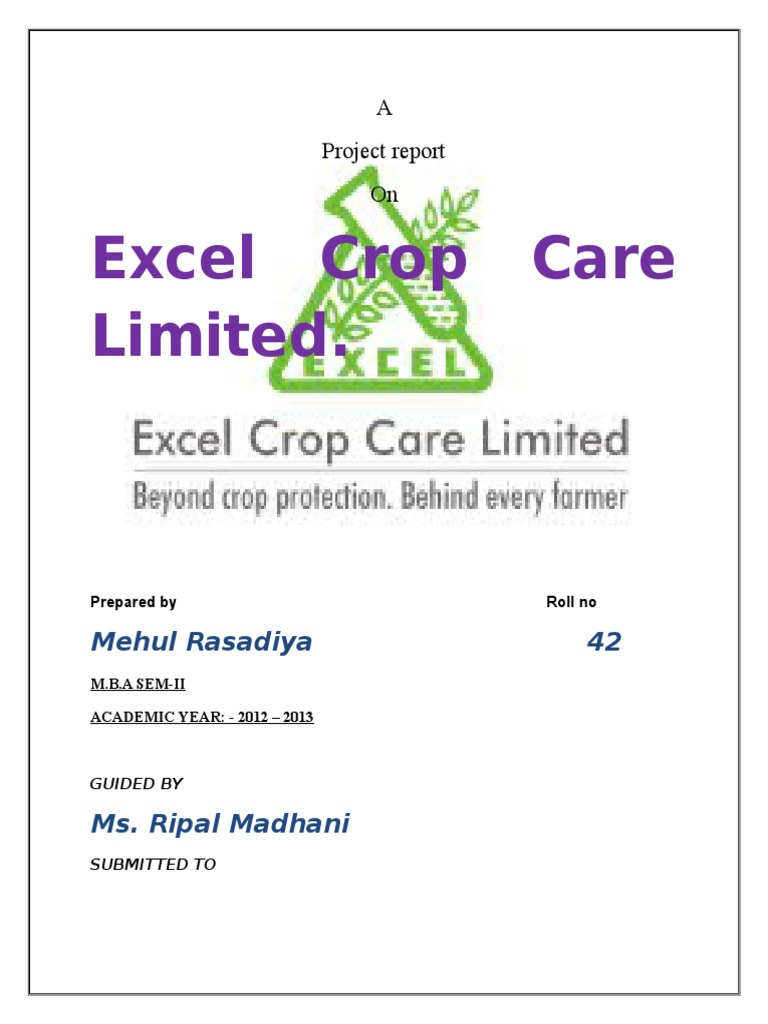 Excel Crop Care LTD | PDF | Inventory | Agriculture