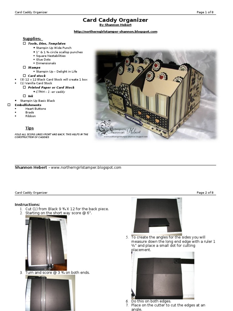 Card Caddy Organizer | PDF | Written Communication | Printing