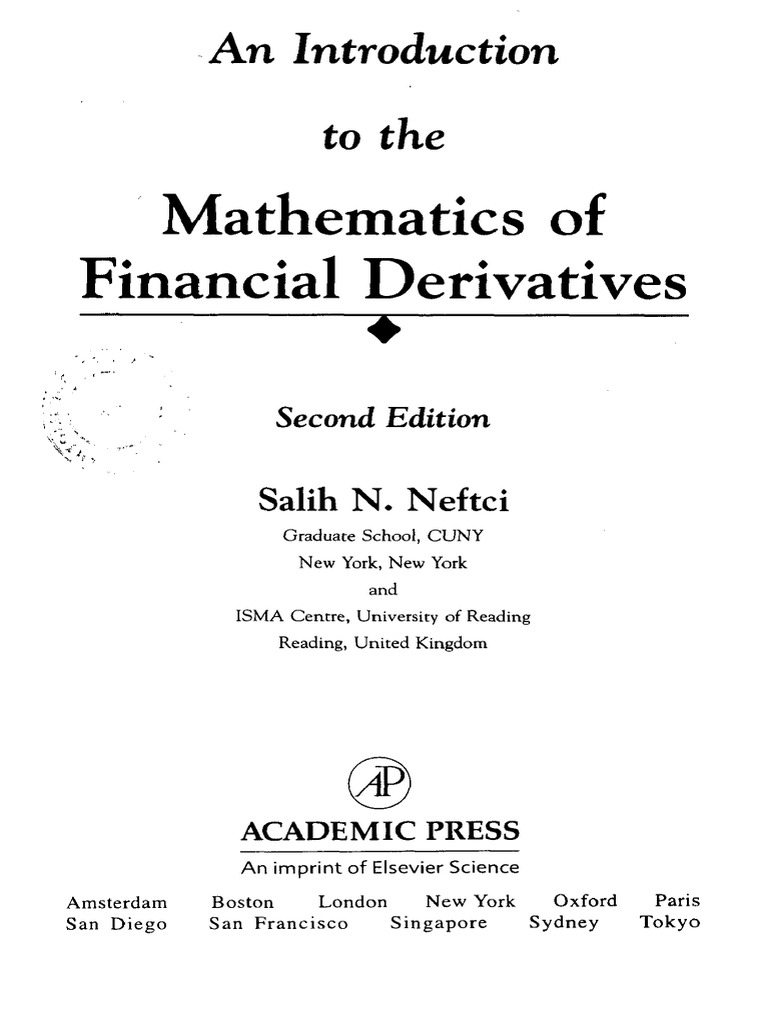 Mathematics of Financial Derivatives: An Introduction | PDF ...