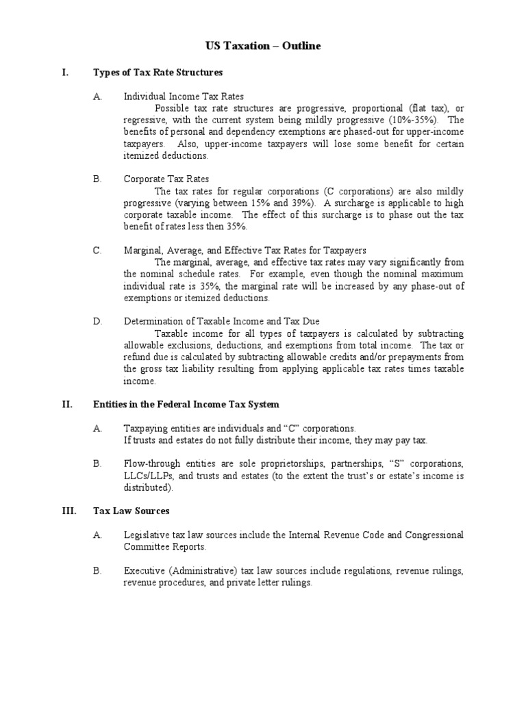 Tax Outline | PDF | Tax Deduction | Irs Tax Forms
