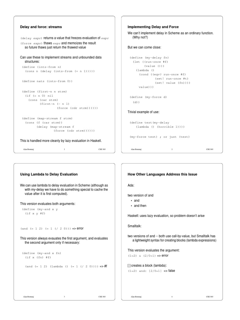 DELAYFORCE | PDF | Scheme (Programming Language) | Parameter (Computer Programming)