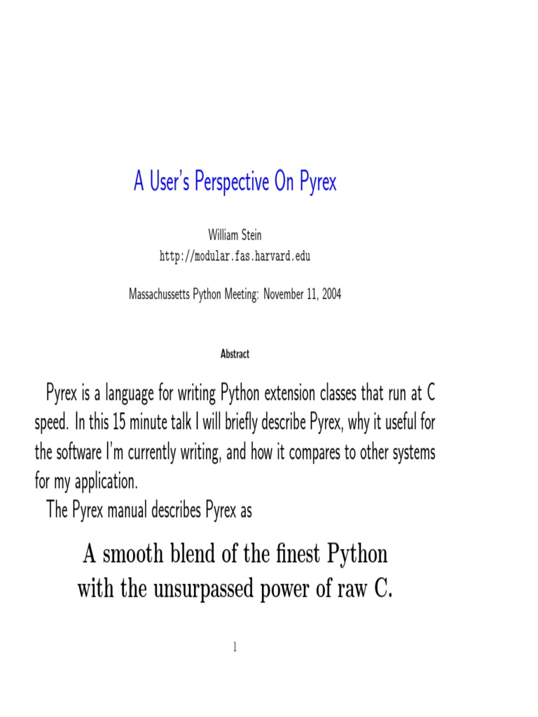 Pyrex | PDF | Python (Programming Language) | C++