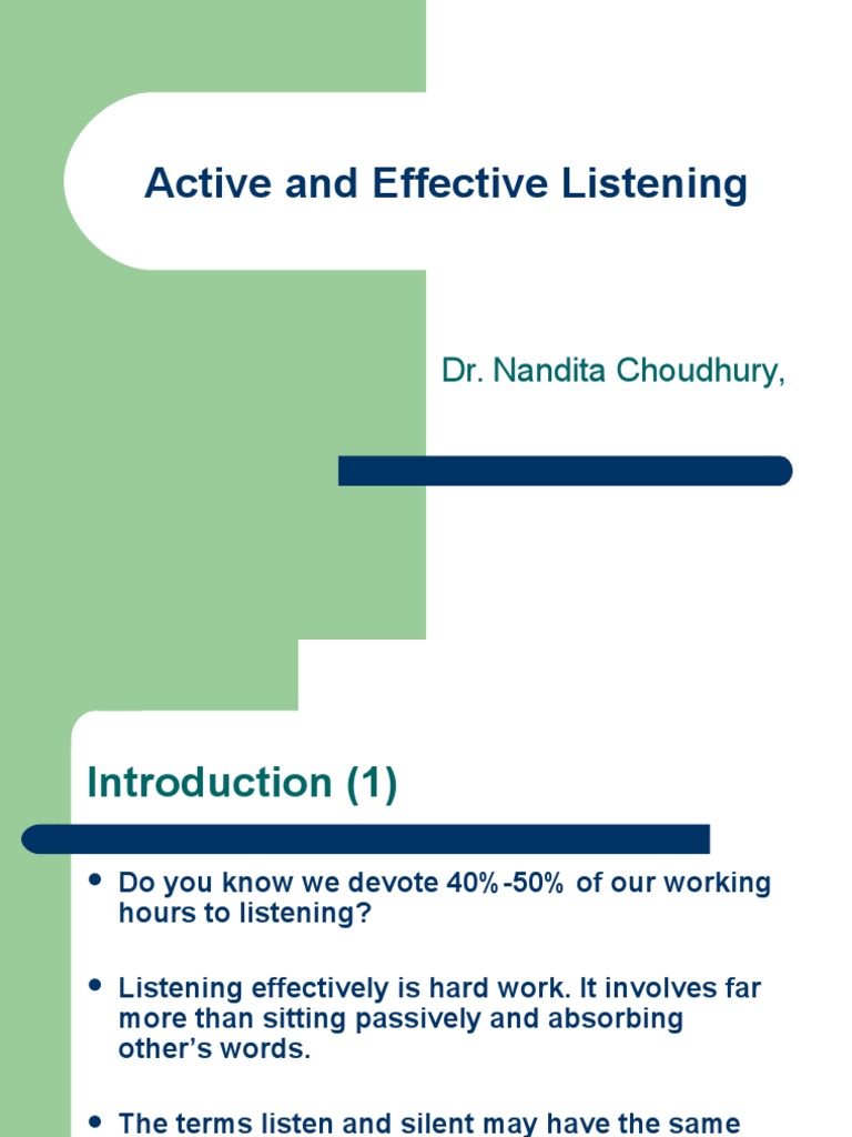 Active and Effective Listening | Hearing | Epistemology