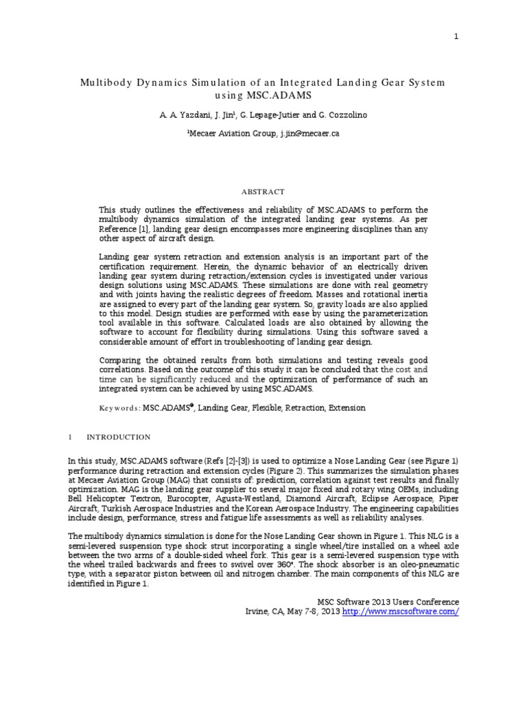 Integrated Landing Gear System PDF | PDF | Aerospace | Mechanical ...