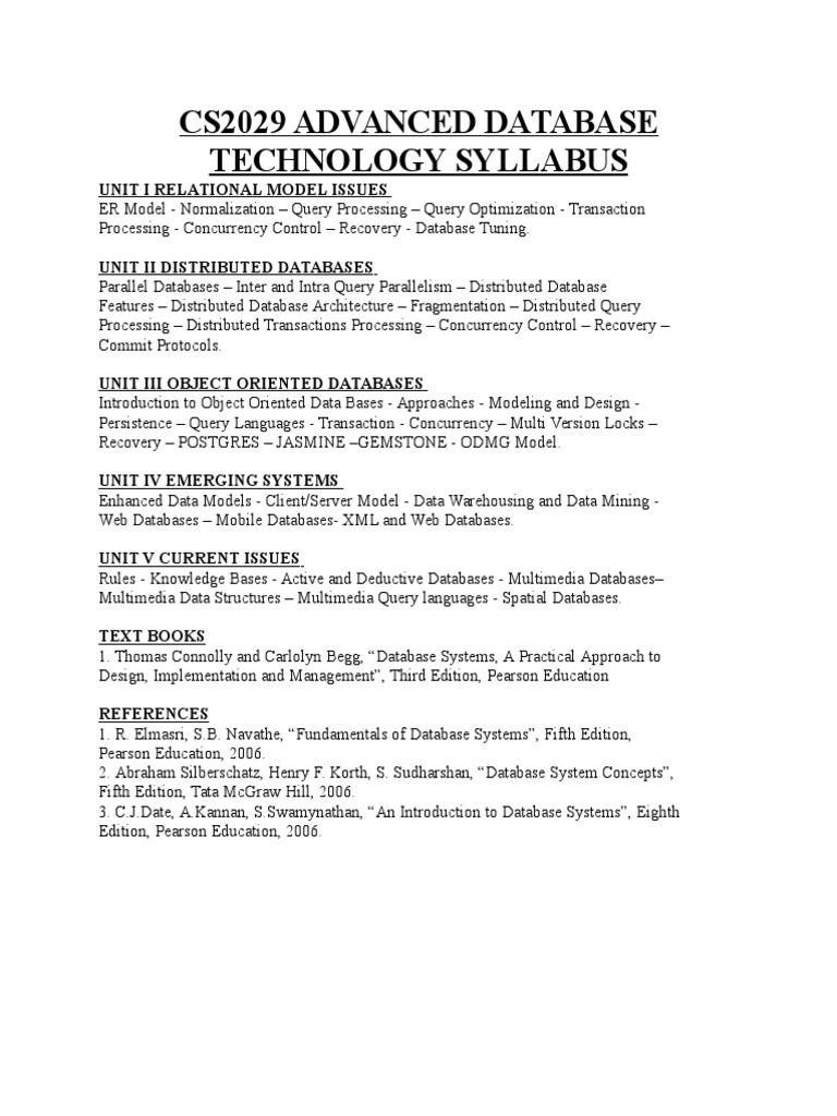 CS2029 Advanced Database Management Systems | PDF | Computers