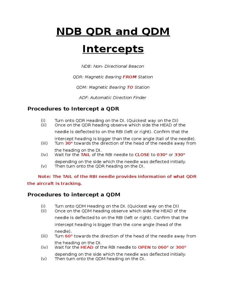 NDB QDR and QDM Intercepts 2 | Wireless | Physics & Mathematics