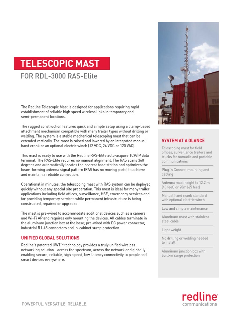 Redline DS Telescopic Mast RAS Elite PDF | PDF | Electrical Connector ...