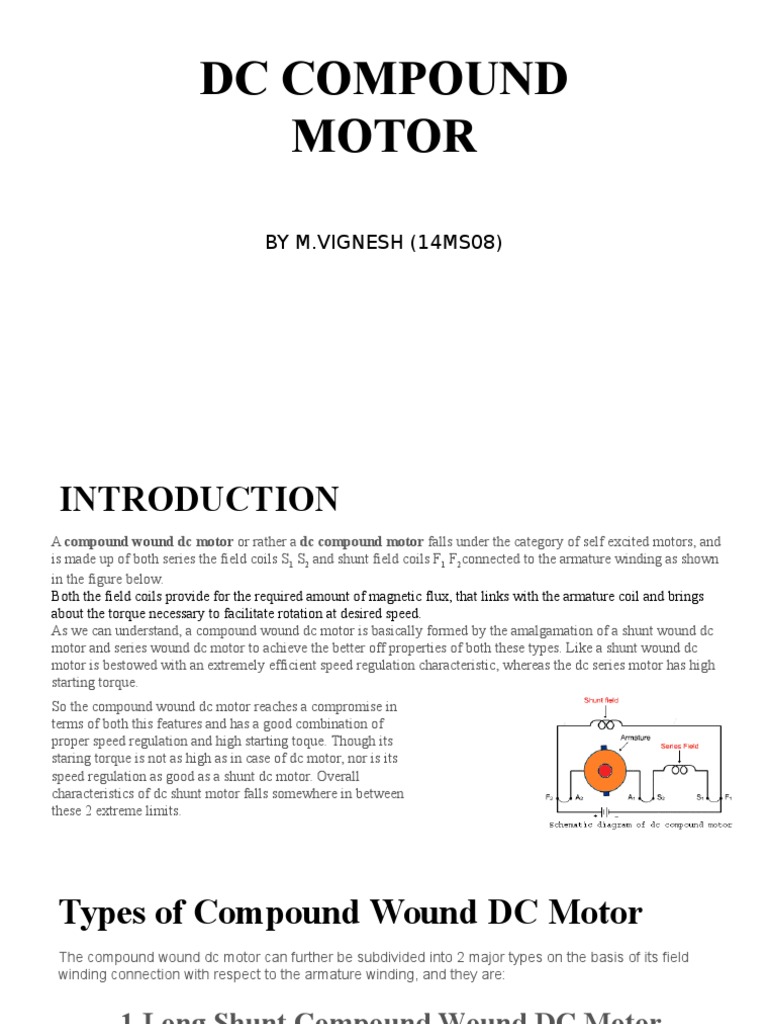 DC Compound Motor PPT in PSG Tech Coimbatore | PDF | Electric Motor ...