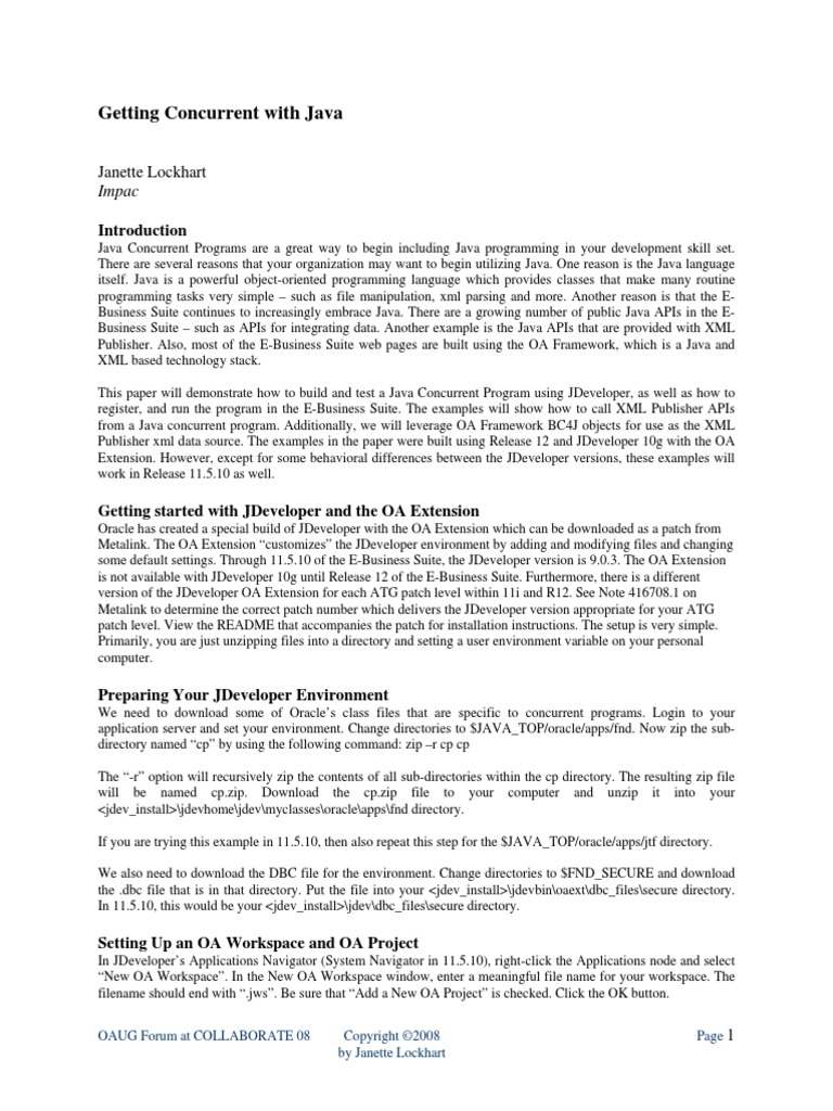 Oracle Apps - Java Concurrent Program | PDF | Java (Programming Language) | Application ...