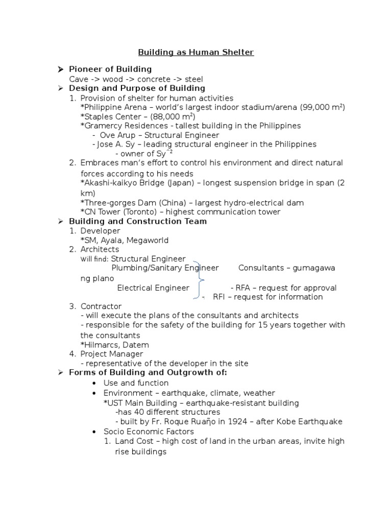 Important Notes Building Design | PDF | Roof | Truss