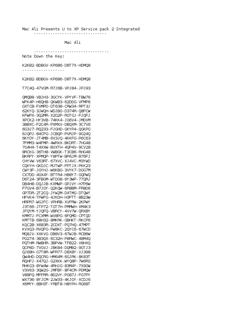 XP SP2 Product Key | PDF | Windows Xp | Personal Computers