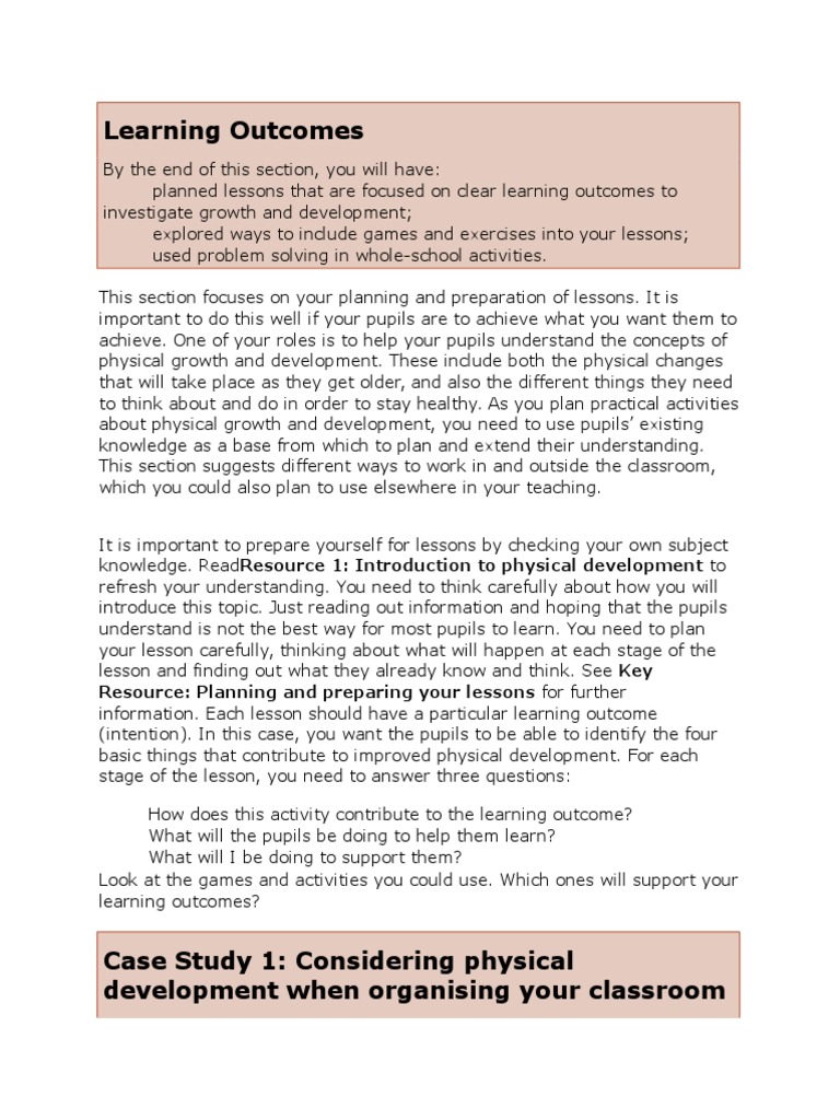Learning Outcomes: Resource: Planning and Preparing Your Lessons For ...