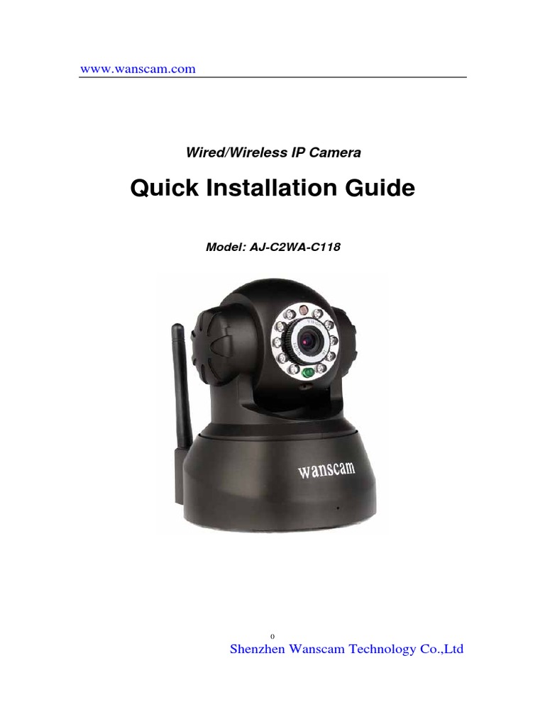 Wanscam Quick Setup Guide of IP Camera 12-03-15 | PDF | Ip Address | Port (Computer Networking)