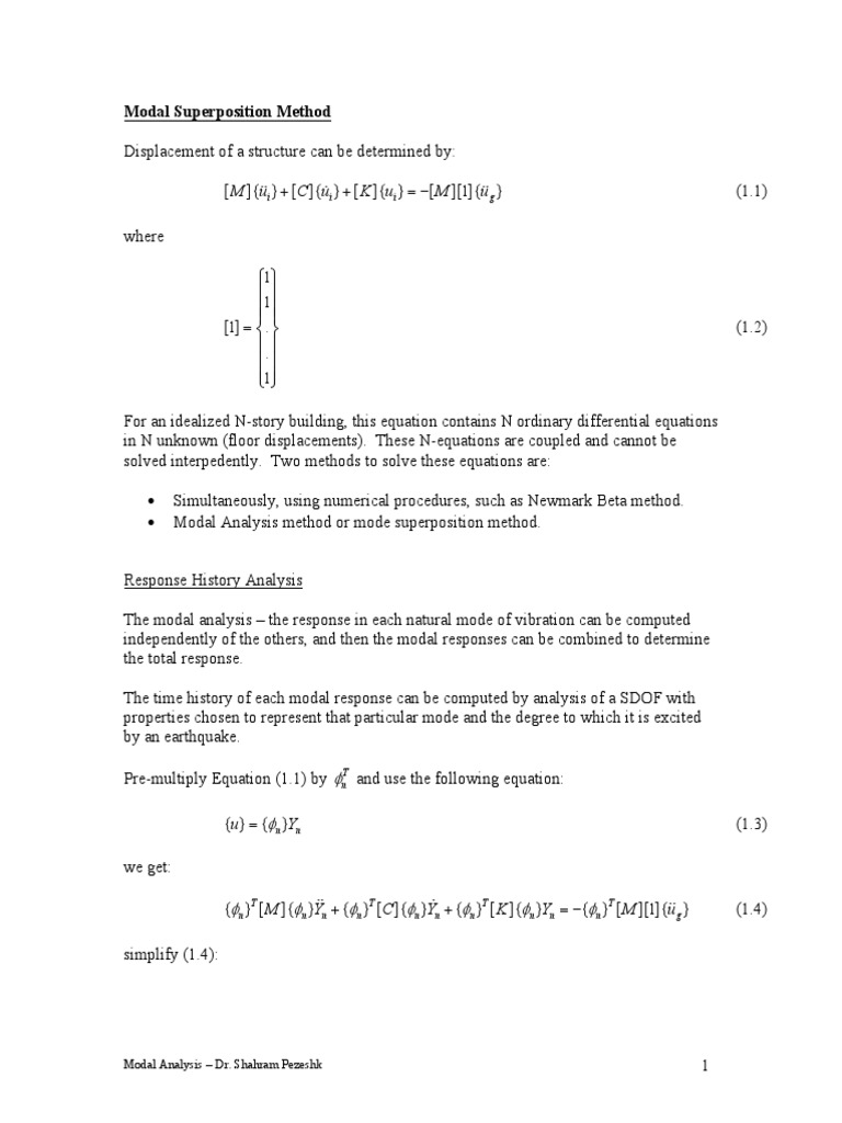 Modal Superposition Method | PDF