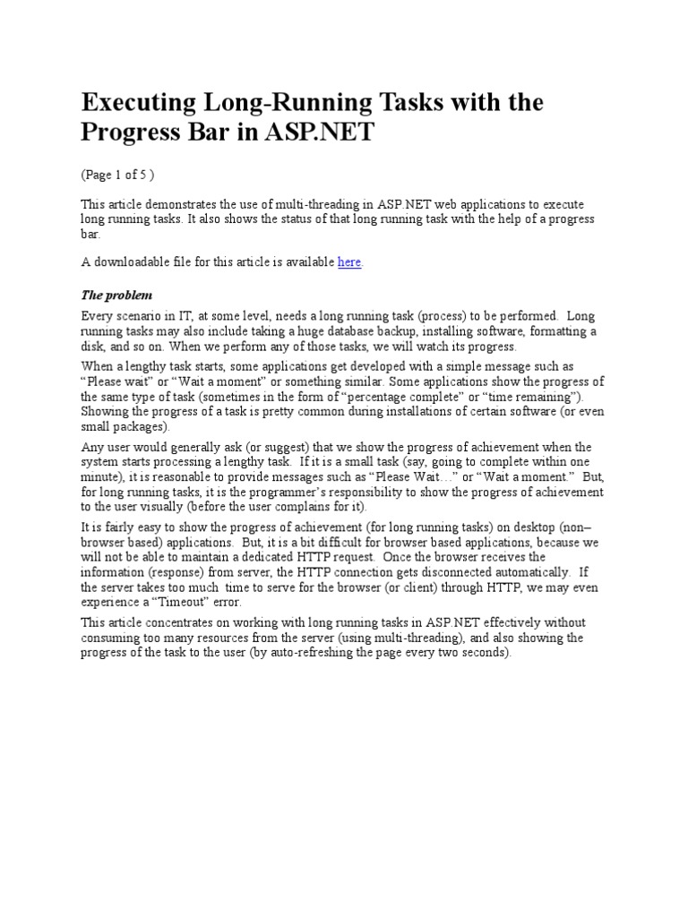 Executing Long-Running Tasks With The | PDF | Hypertext Transfer ...