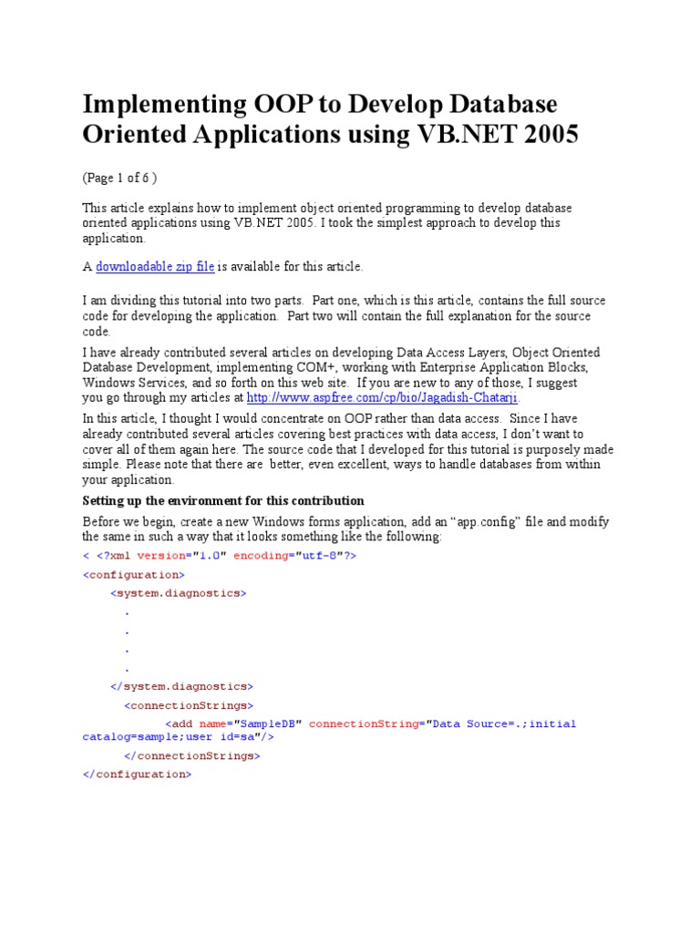 Implementing OOP To Develop Database Oriented Applications Using VB ...
