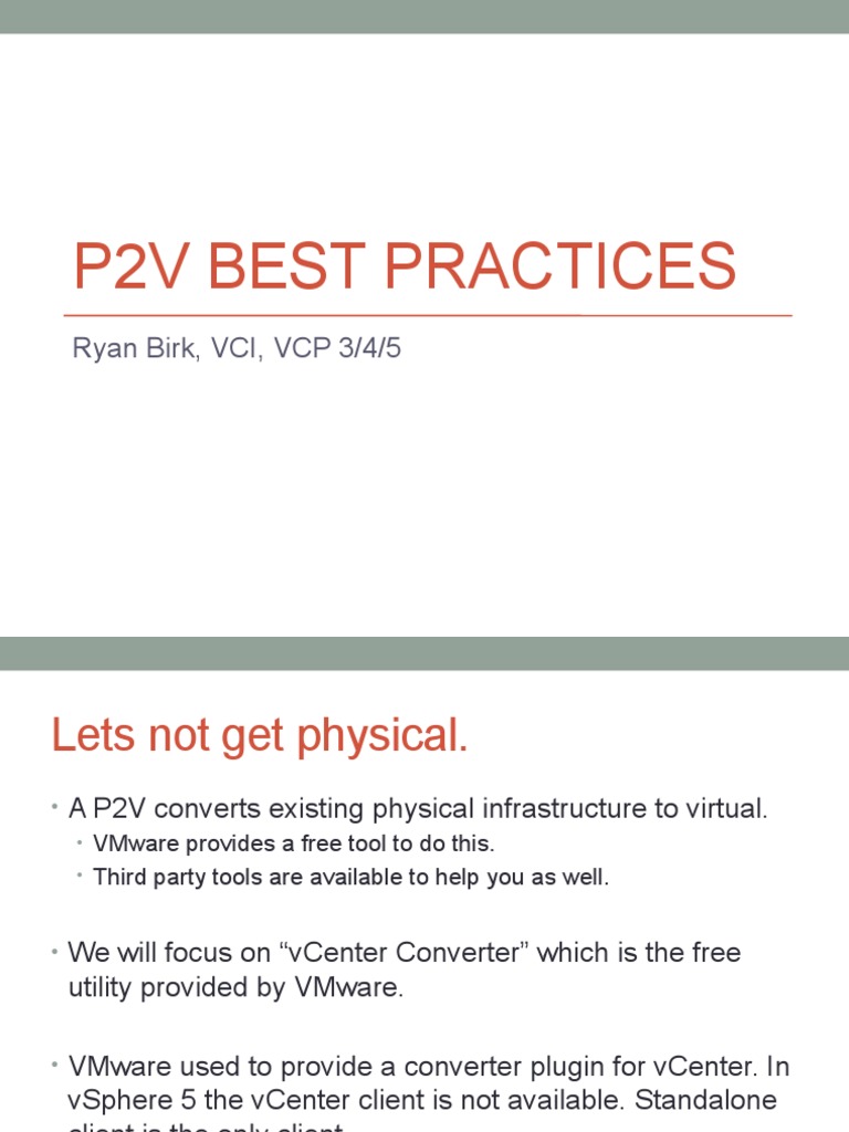 P2V Best Practices | PDF | Hyper V | Operating System Families