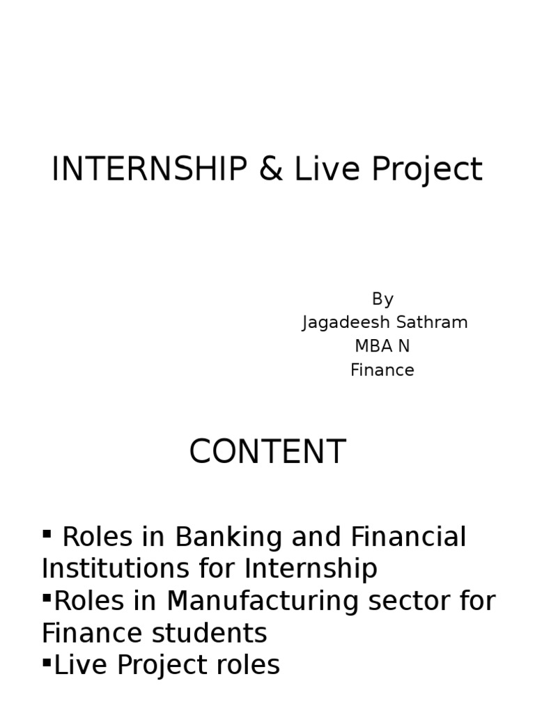 Internship & Live Project | PDF
