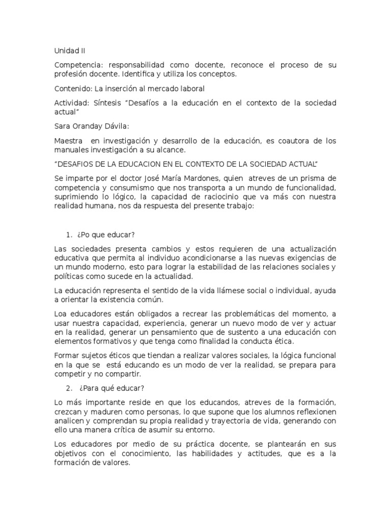 Desafíos Educativos en la Sociedad Actual | PDF | Sociedad | Pedagogía